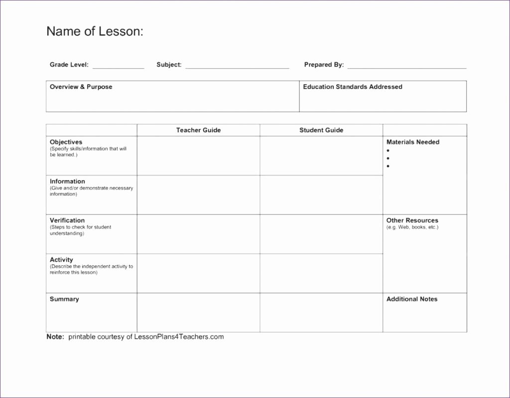 30 Excel Lesson Plan Template Hamiltonplastering