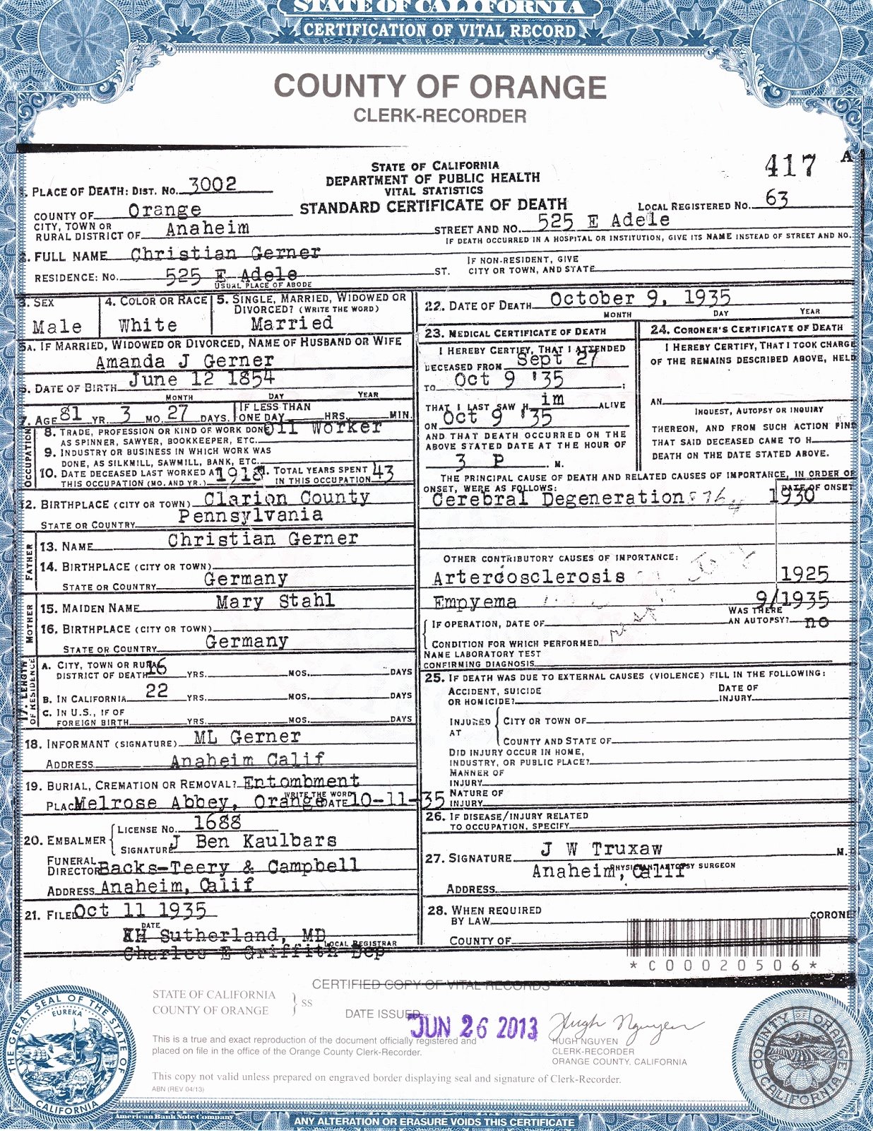 35 Florida Death Certificate Sample Hamiltonplastering