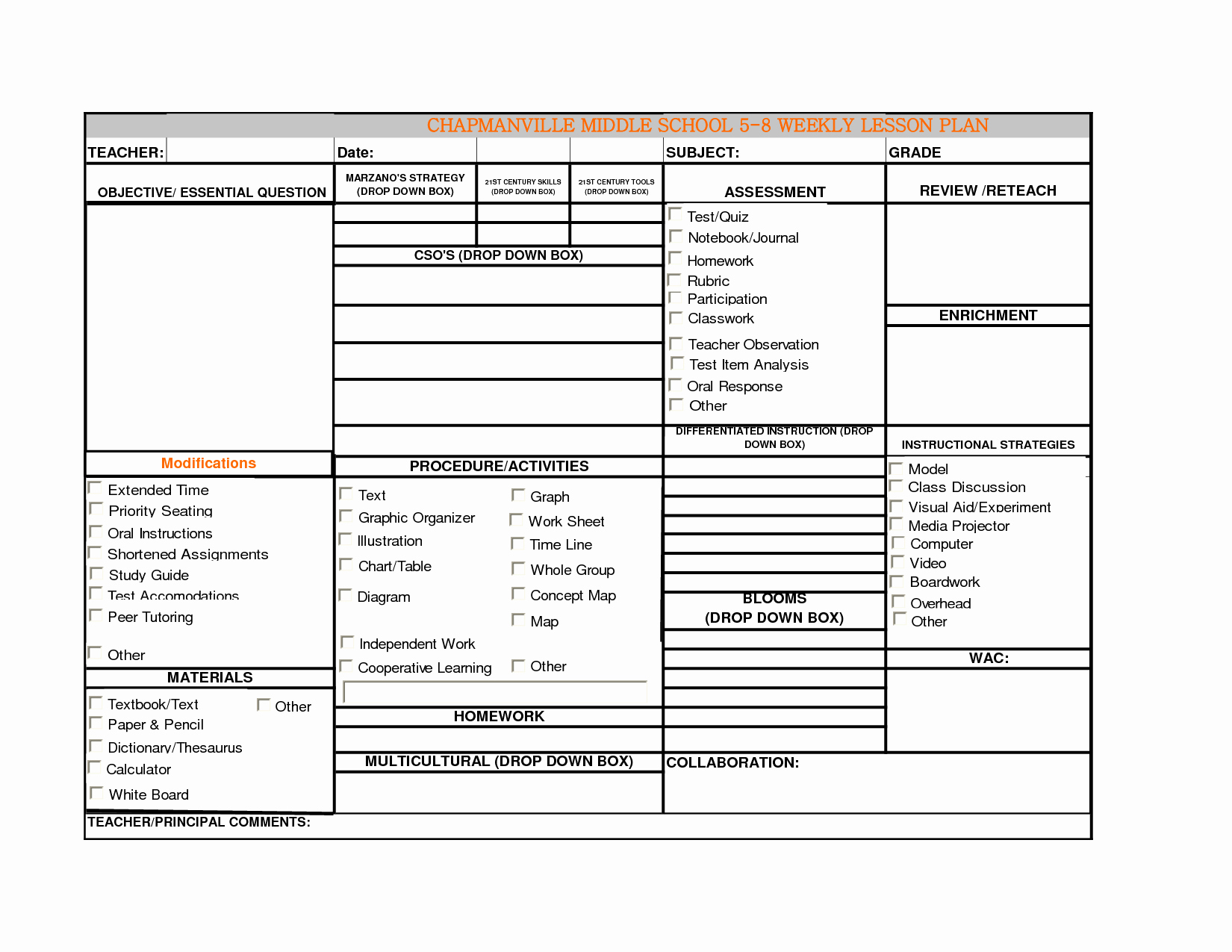40 Lesson Plan Template High School Hamiltonplastering