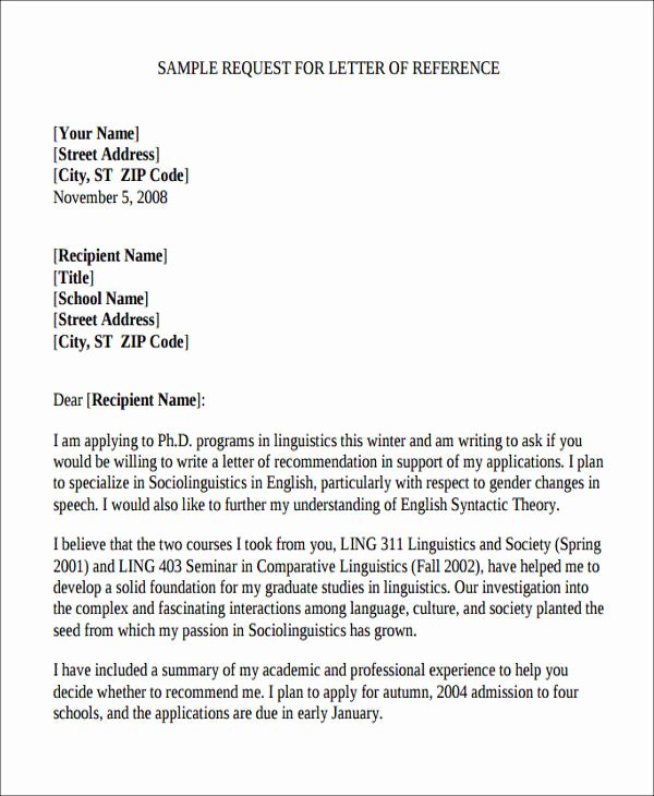 30 Letter Of Recommendation Asking Hamiltonplastering