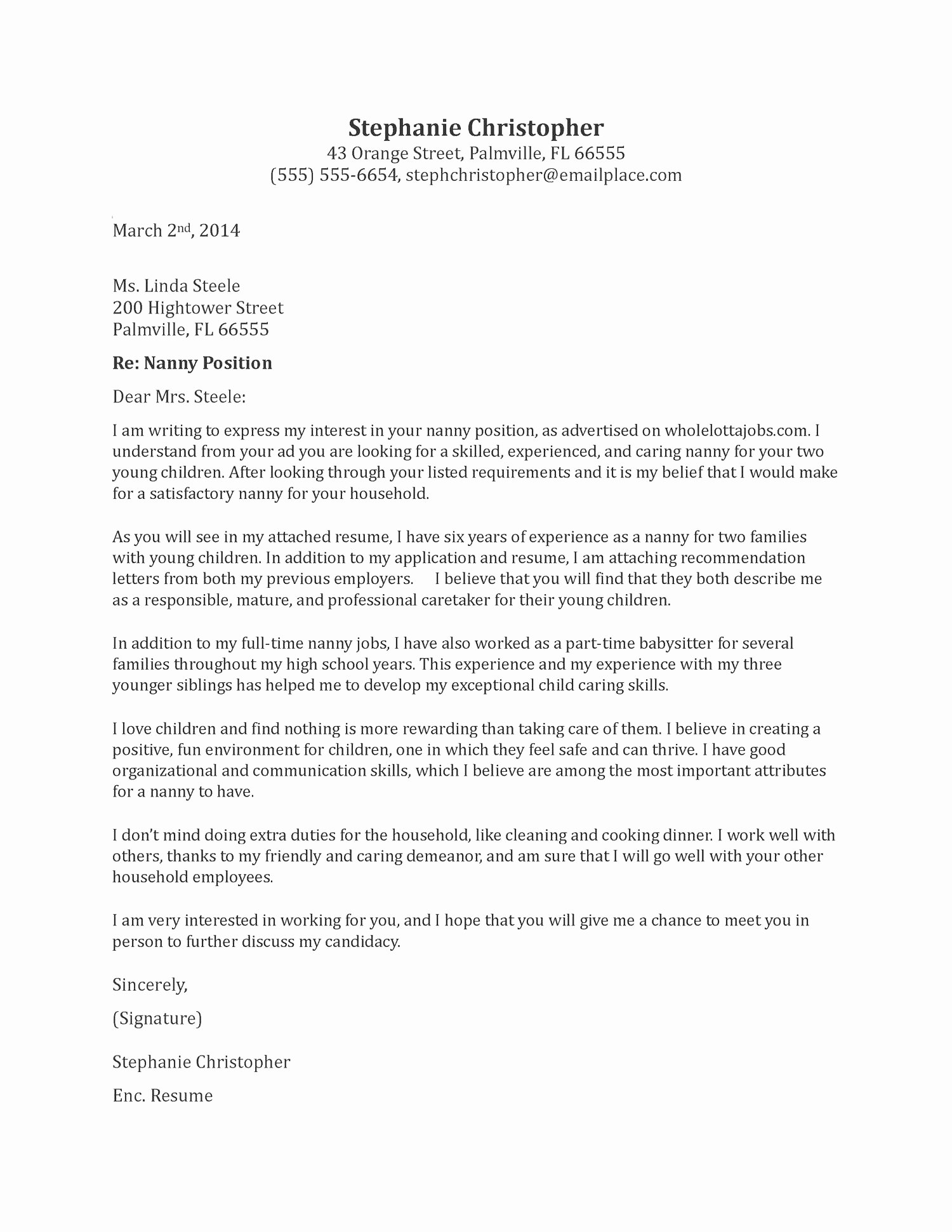 30 Letter Of Recommendation For Nanny Hamiltonplastering