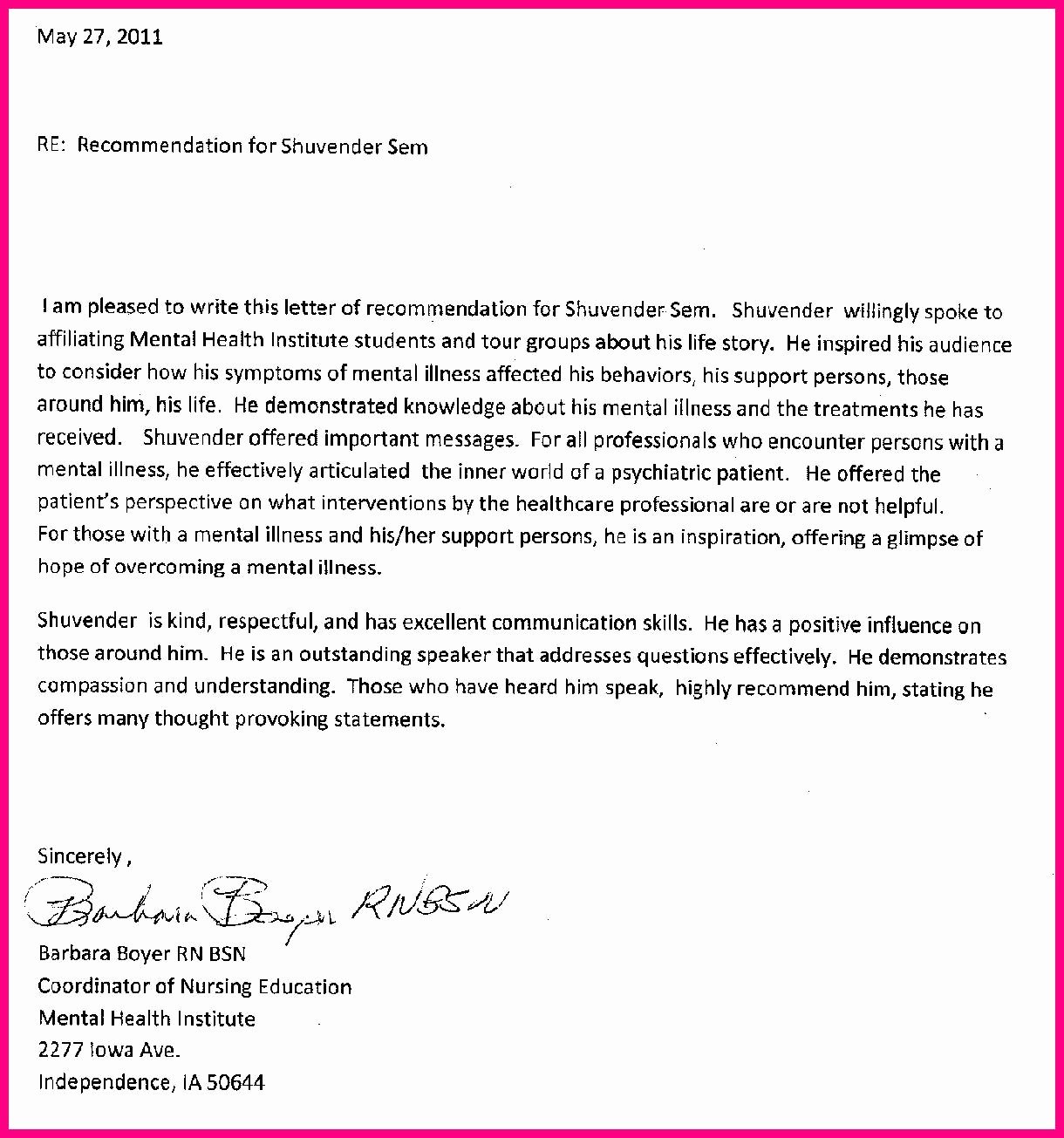 30 Letter Of Recommendation Nursing Student Hamiltonplastering