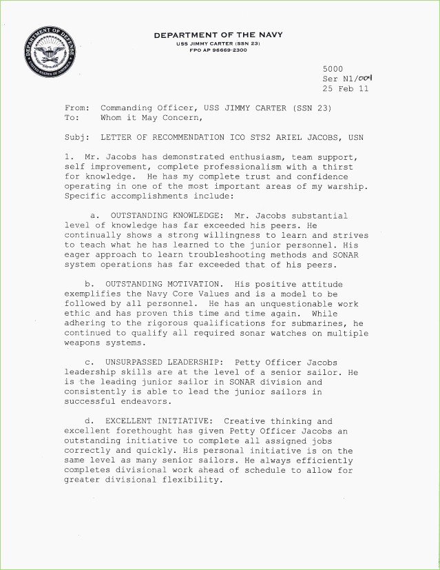 30 Naval Academy Letter Of Recommendation Hamiltonplastering