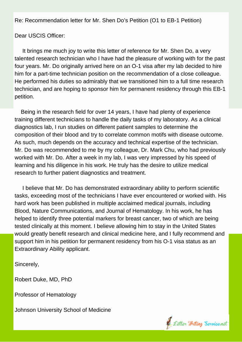 30 O1 Visa Recommendation Letter Sample Hamiltonplastering 30 O1 Visa Recommendation Letter Sample Hamiltonplastering