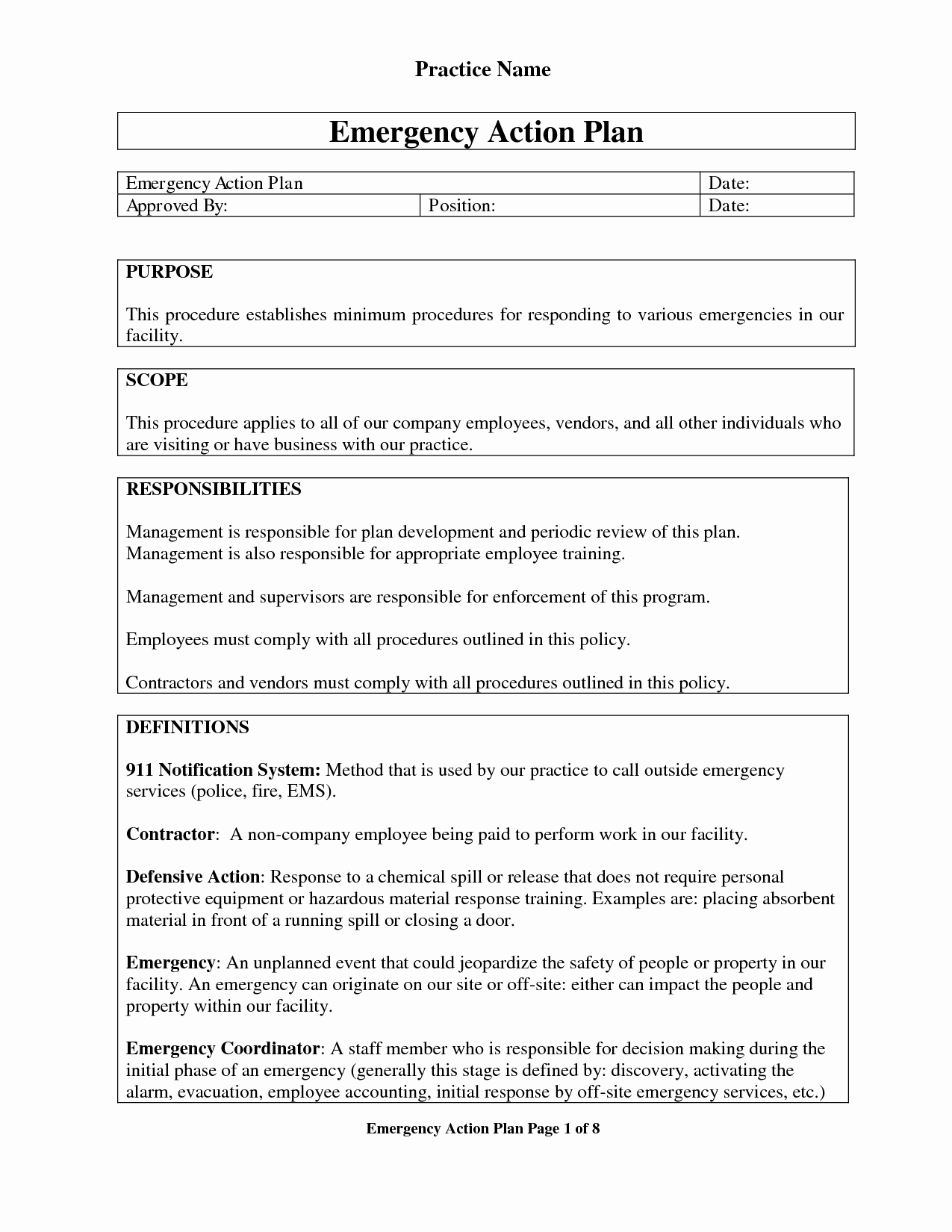 40 Osha Emergency Action Plan Template Hamiltonplastering