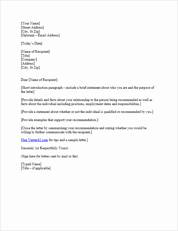 30 Peer Letter Of Recommendation Hamiltonplastering