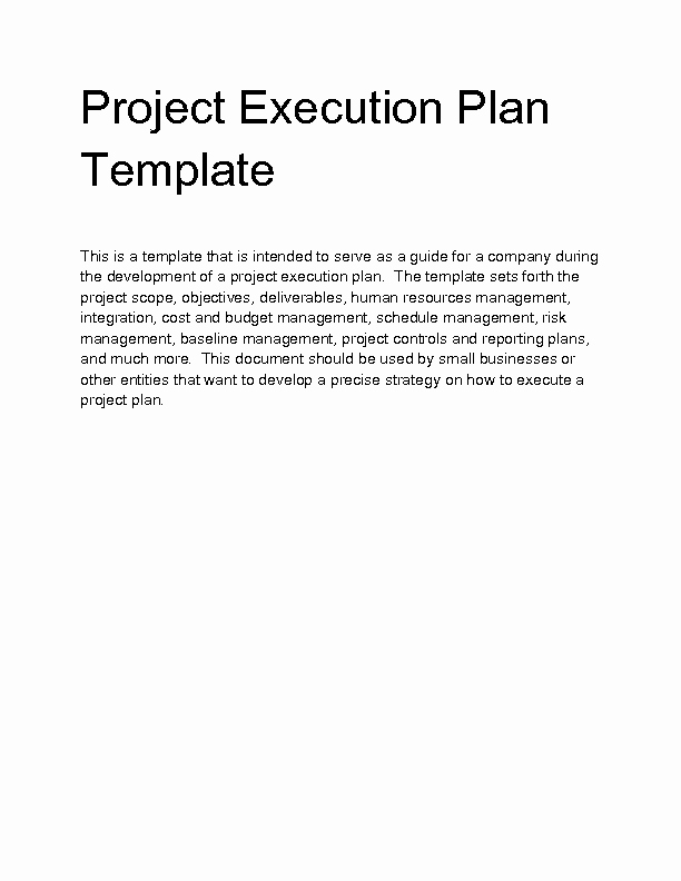 30 Project Execution Plan Template Hamiltonplastering