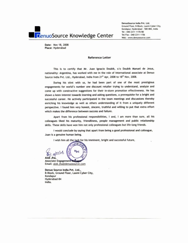 30 Recommendation Letter For Project Manager Hamiltonplastering