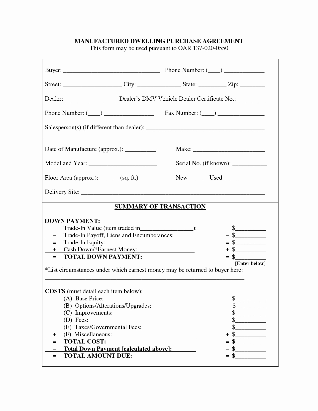 35 Rv Purchase Agreement Template Hamiltonplastering
