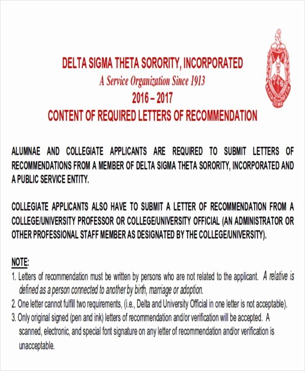 30 Sample Sorority Recommendation Letter Hamiltonplastering
