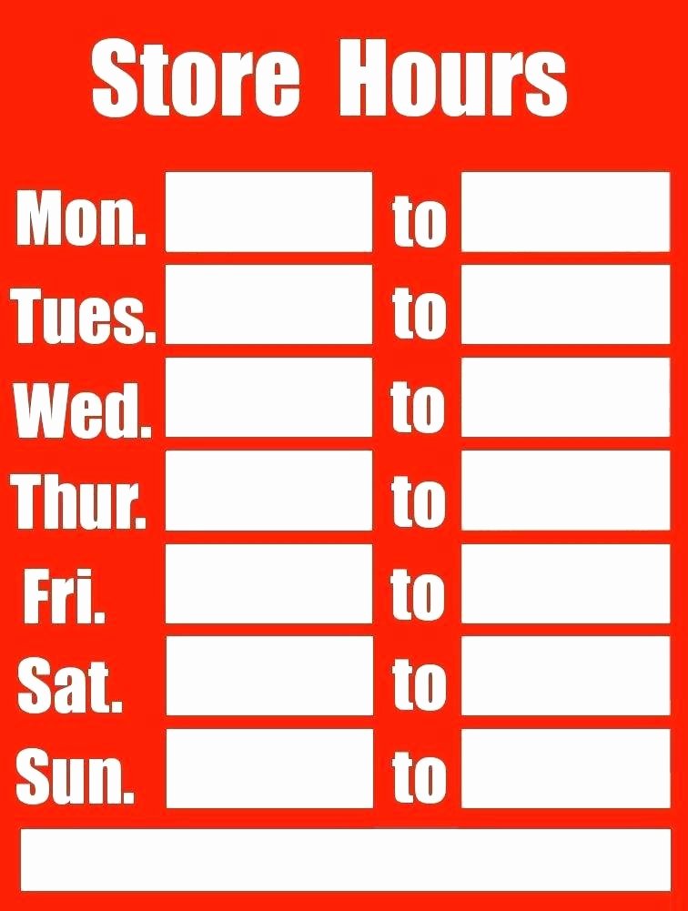35 Store Hours Template Word Hamiltonplastering