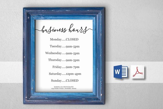 35 Store Hours Template Word Hamiltonplastering