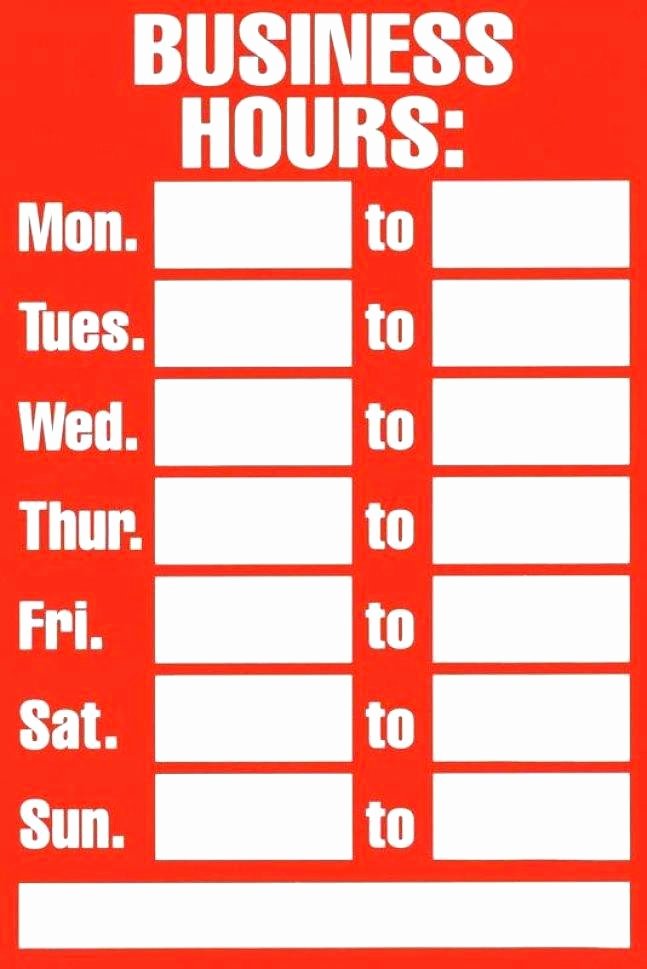 35 Store Hours Template Word Hamiltonplastering