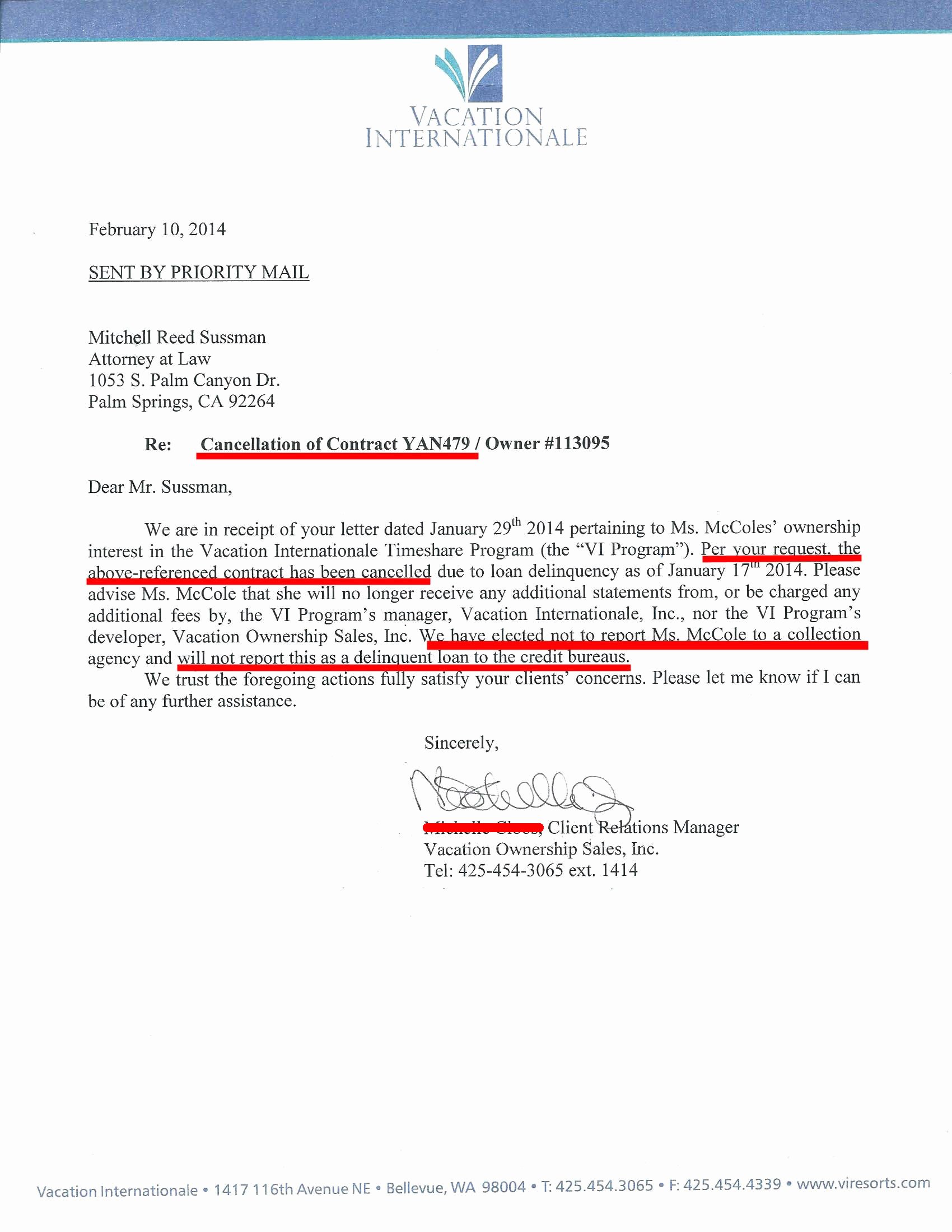 35 Timeshare Cancellation Letter Sample Hamiltonplastering
