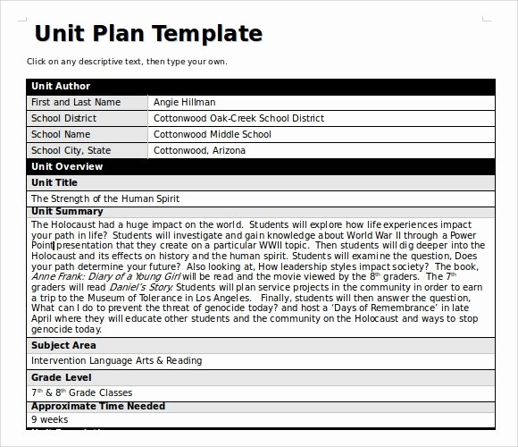 40 Ubd Unit Plan Template Hamiltonplastering